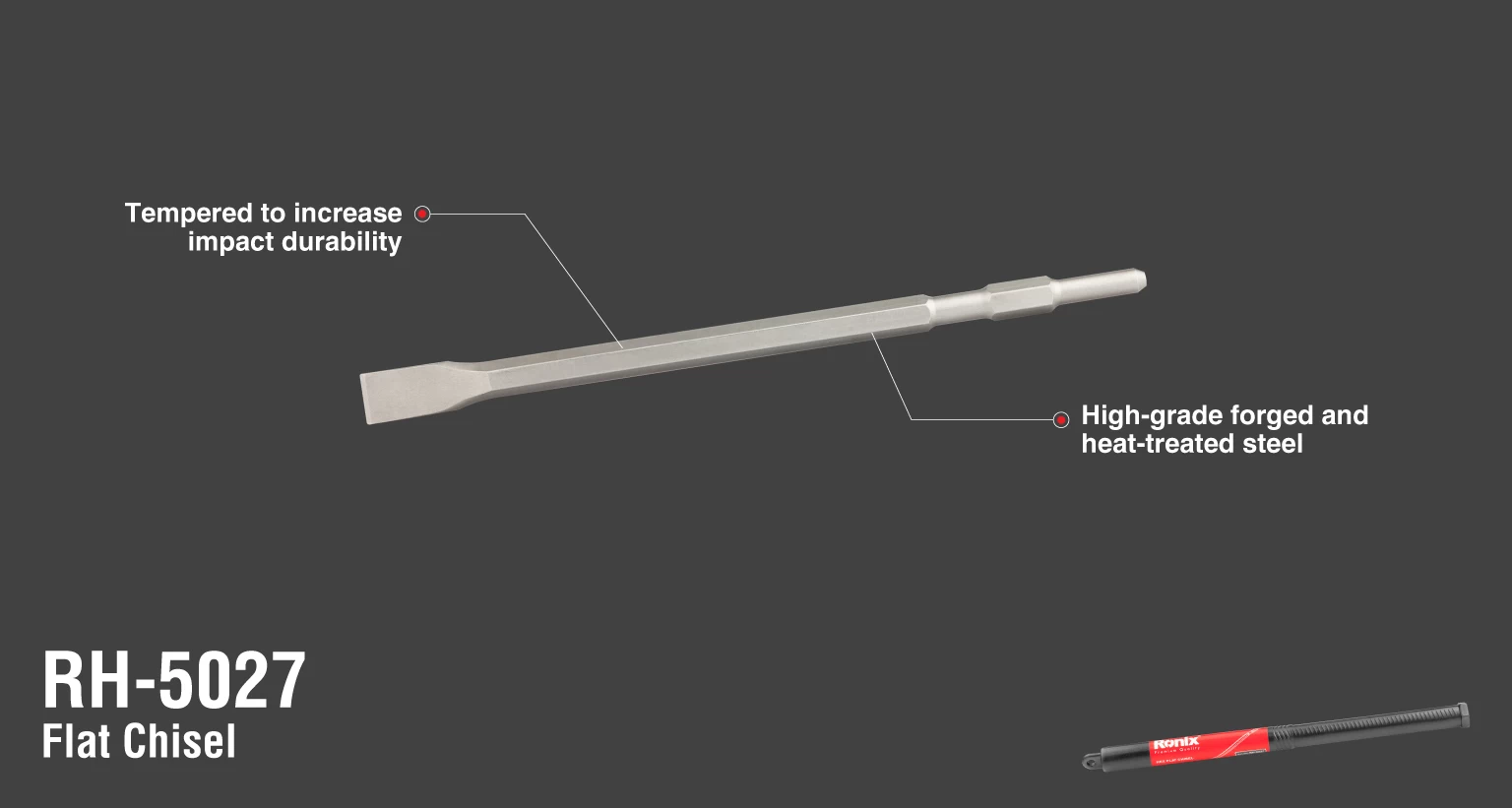 Ronix RH-5027, 17*400*25, Flat Chisel Bit | 🧰 Ronix Tools